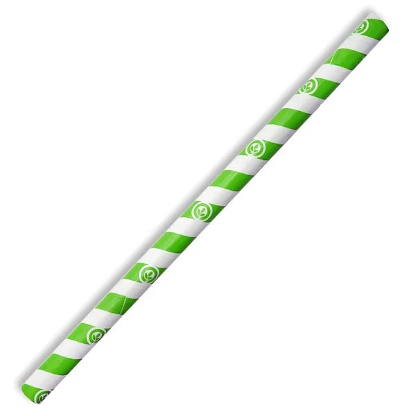 Compostable Green Stripe Paper Straws - 10mm / 2500 per case – Green ...