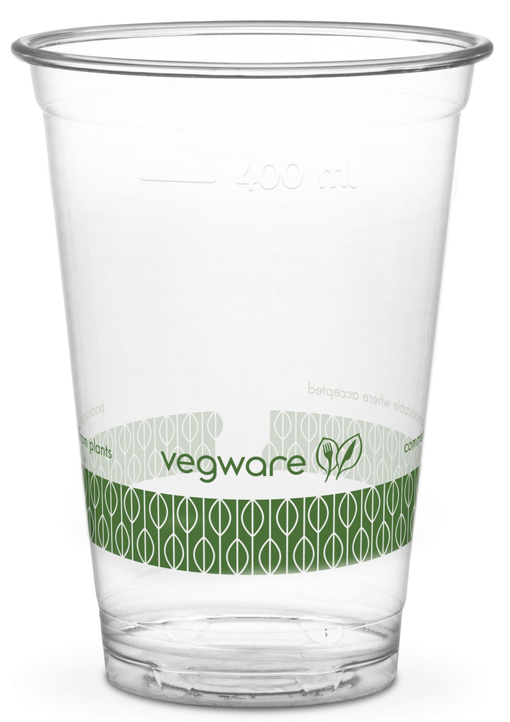 Compostable Vegware Green Band Standard PLA Cold Drinks Cup – Green Man ...