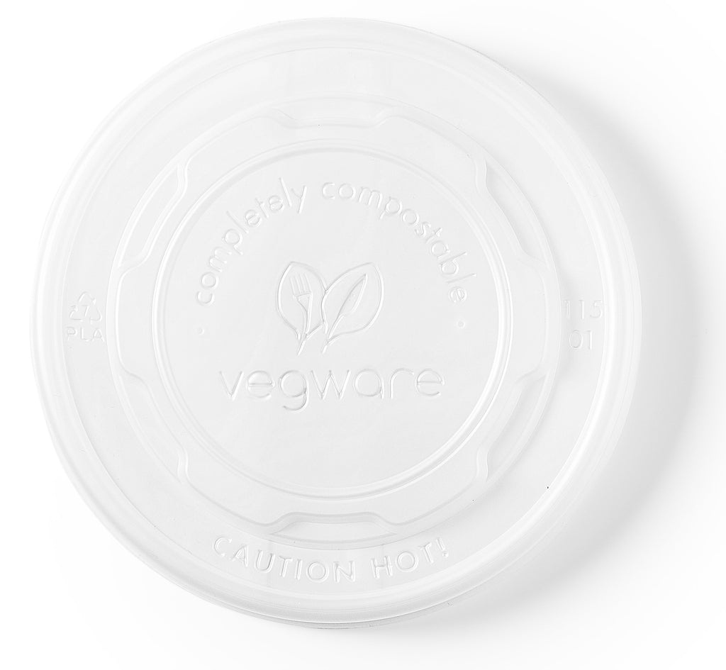 Compostable CPLA Flat Soup Pot Lids - suitable for hot food – Green Man ...